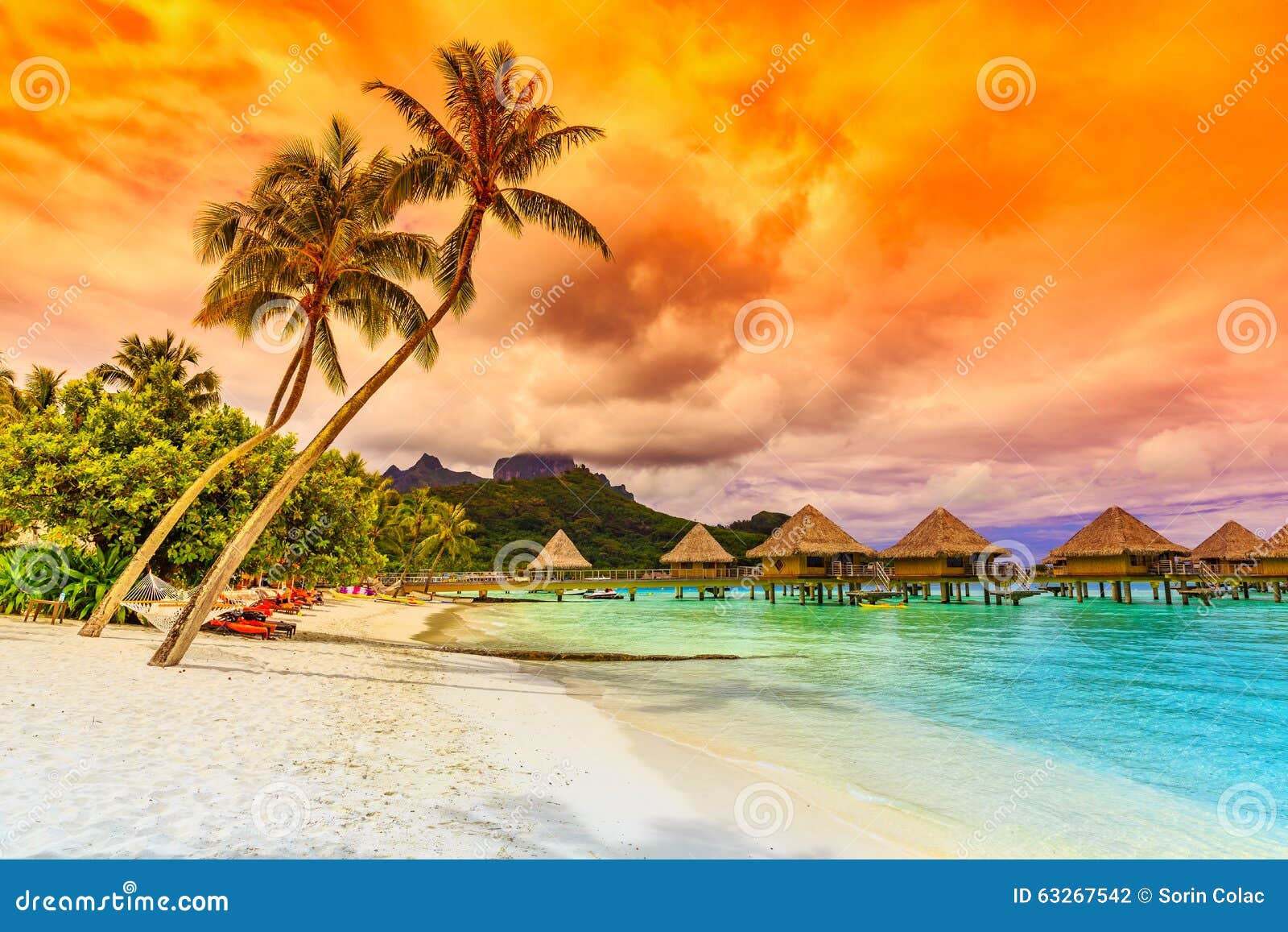 Bora Bora, French Polynesia. Stock Photo - Image of cloud, polynesia ...