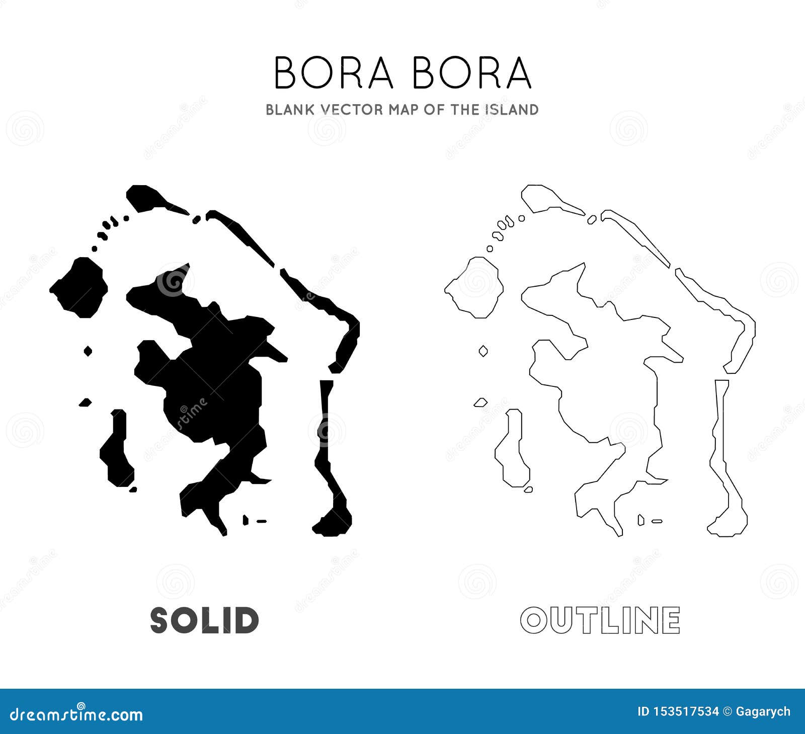 Bora Bora map. stock vector. Illustration of artistic - 153517534