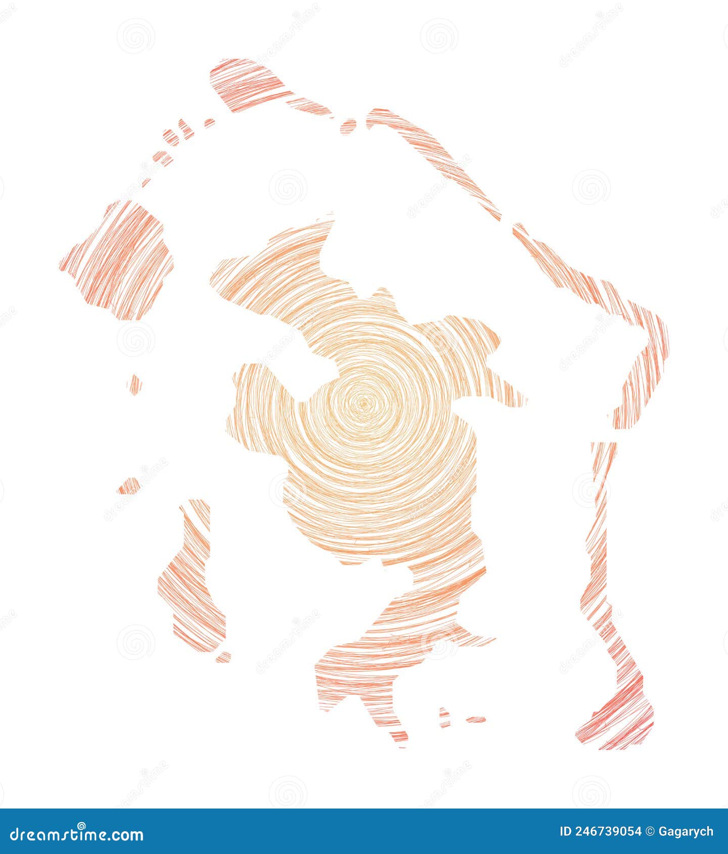 Sketch Map Of Bora Bora. Cartoon Vector | CartoonDealer.com #186402307