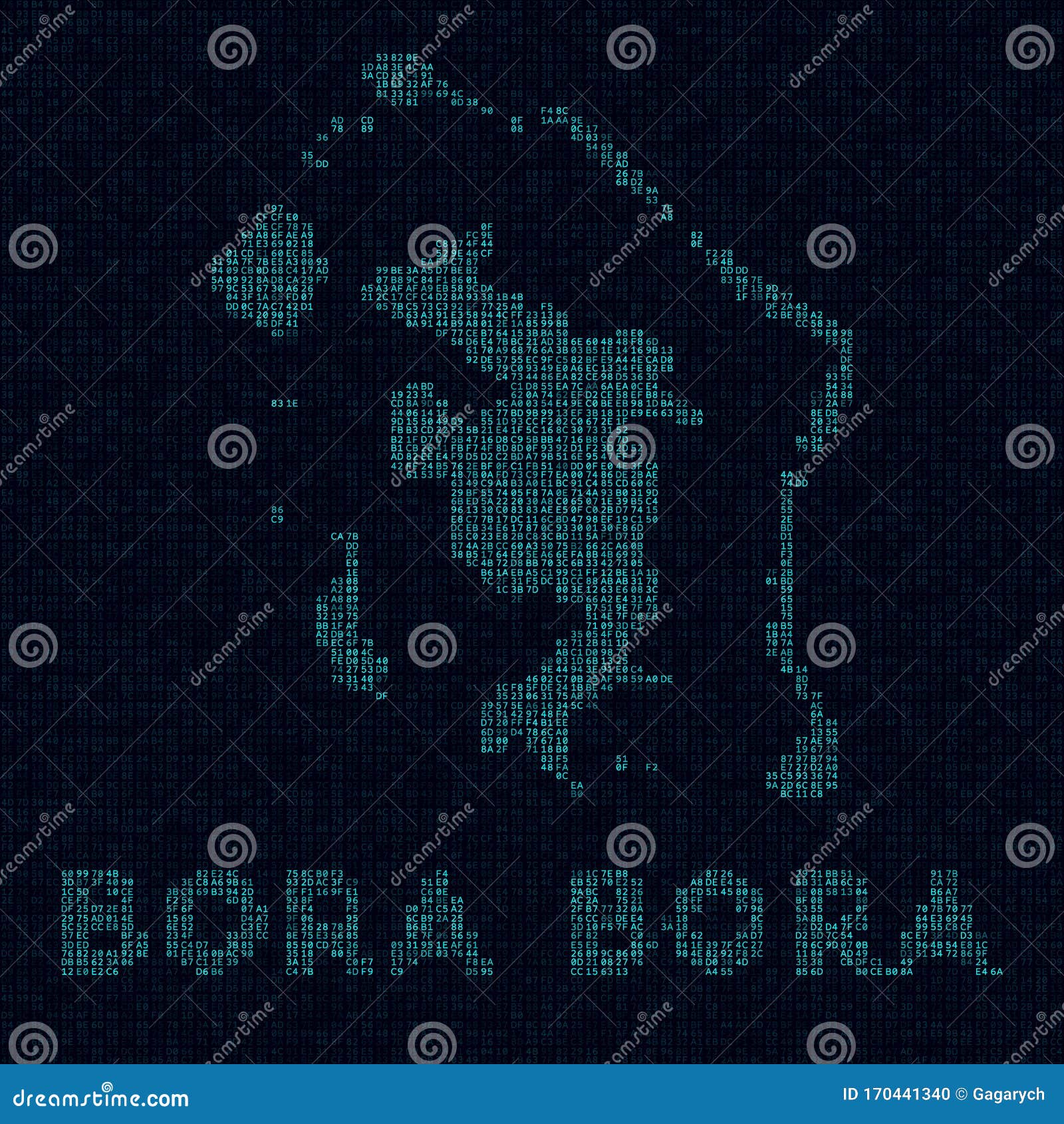 Bora Bora tech map. stock vector. Illustration of digital - 170441340