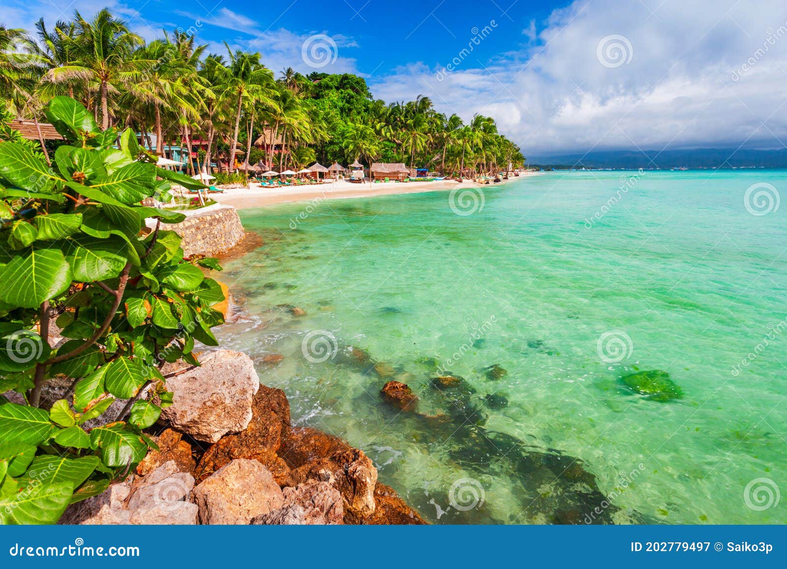 Boracay Island Beach Aerial Panoramic View Stock Image - Image of ...