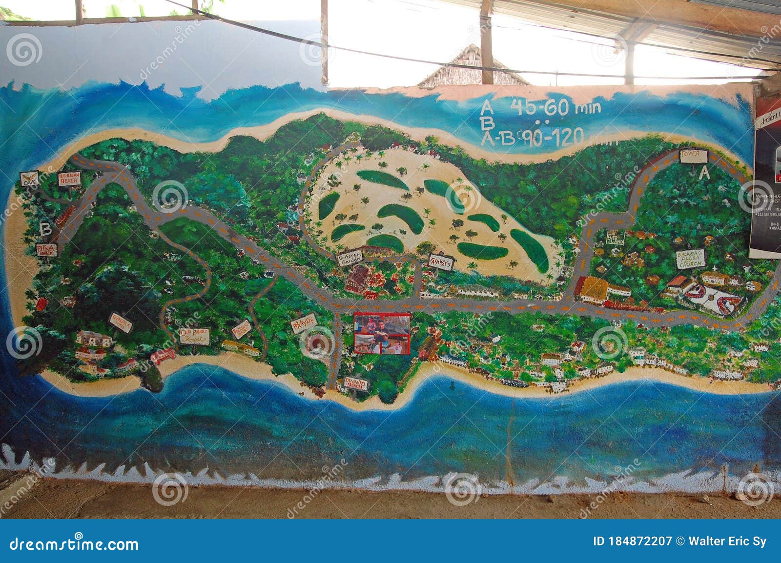 Boracay Island Map in Aklan, Philippines Editorial Photography - Image ...
