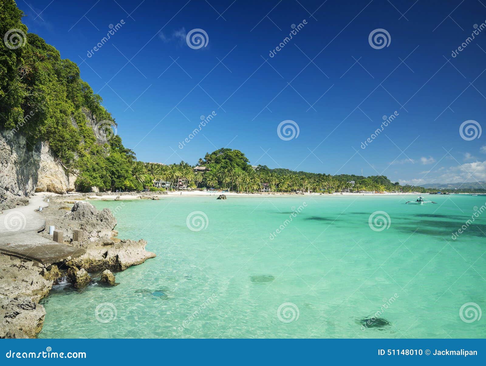 Boracay Island Tropical Diniwid Beach in Philippines Stock Photo ...