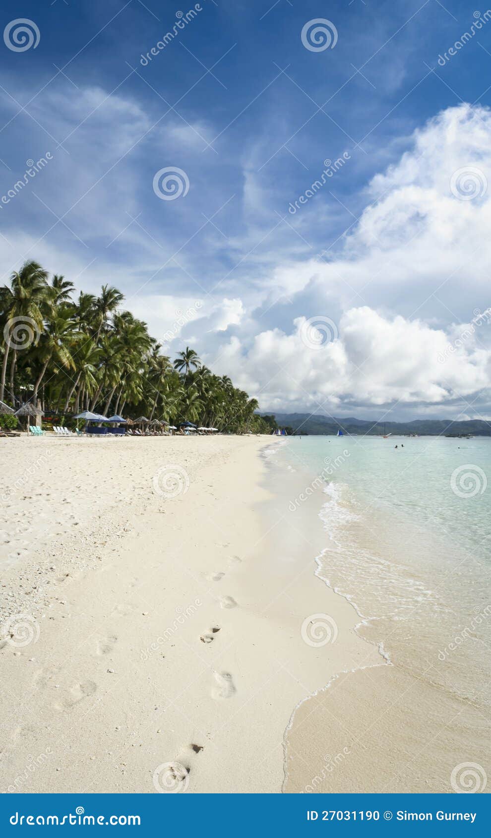 Boracay Island White Beach Background Philippines Stock Photo - Image ...