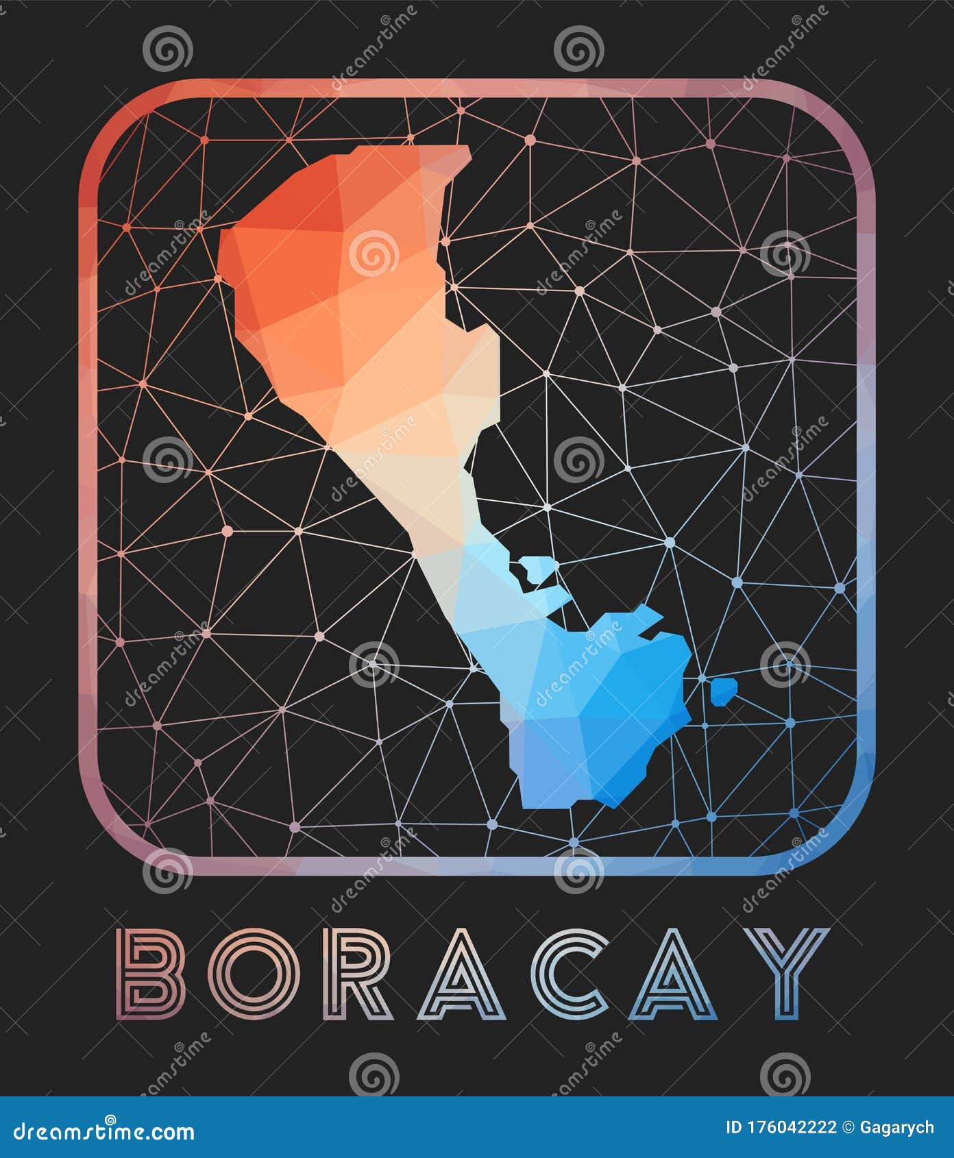 Boracay map design. stock vector. Illustration of location - 176042222