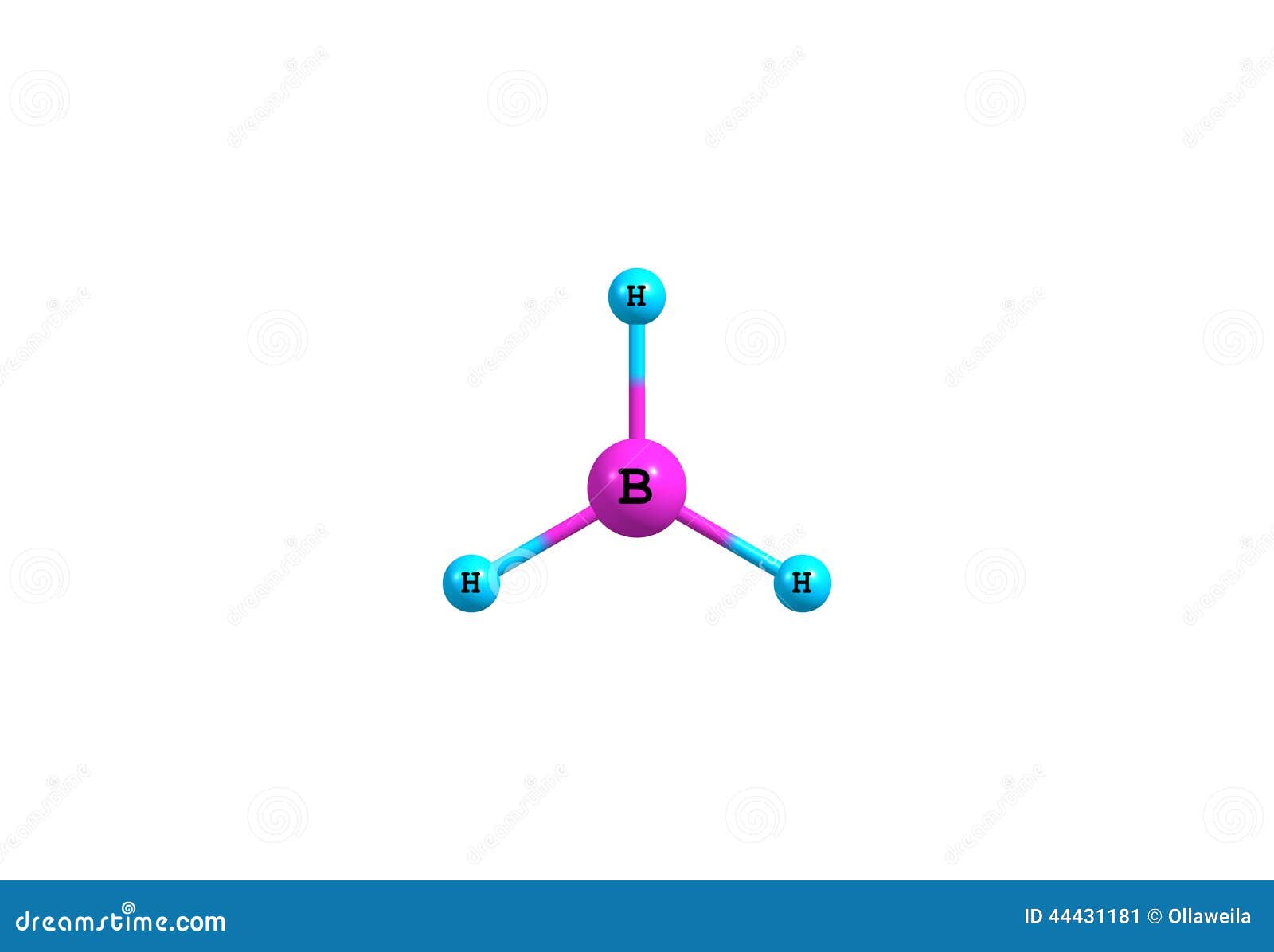 Borane Molecular Structure Isolated on White Stock Illustration ...