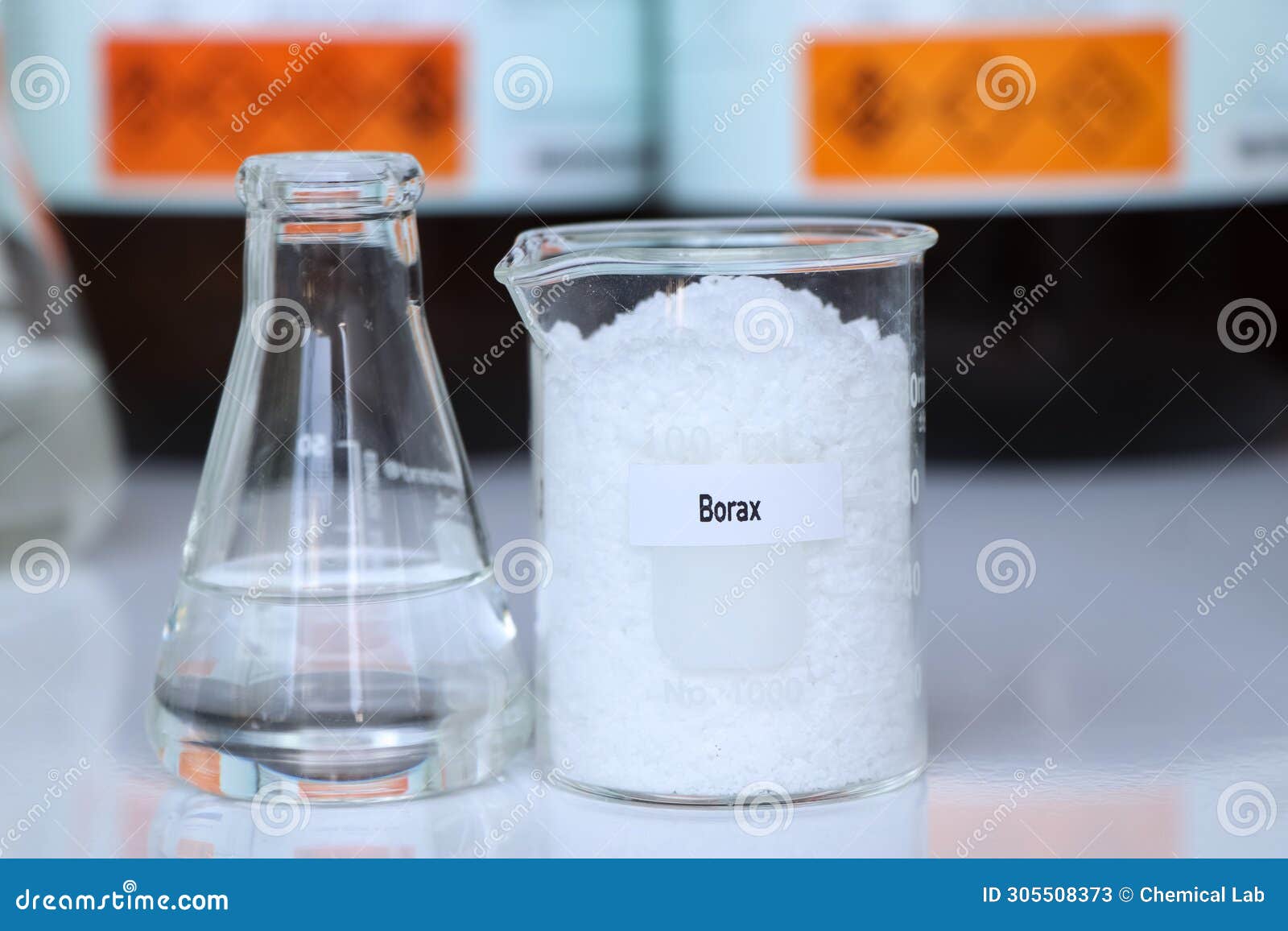 Borax in Container, Chemical Analysis in Laboratory Stock Image - Image ...