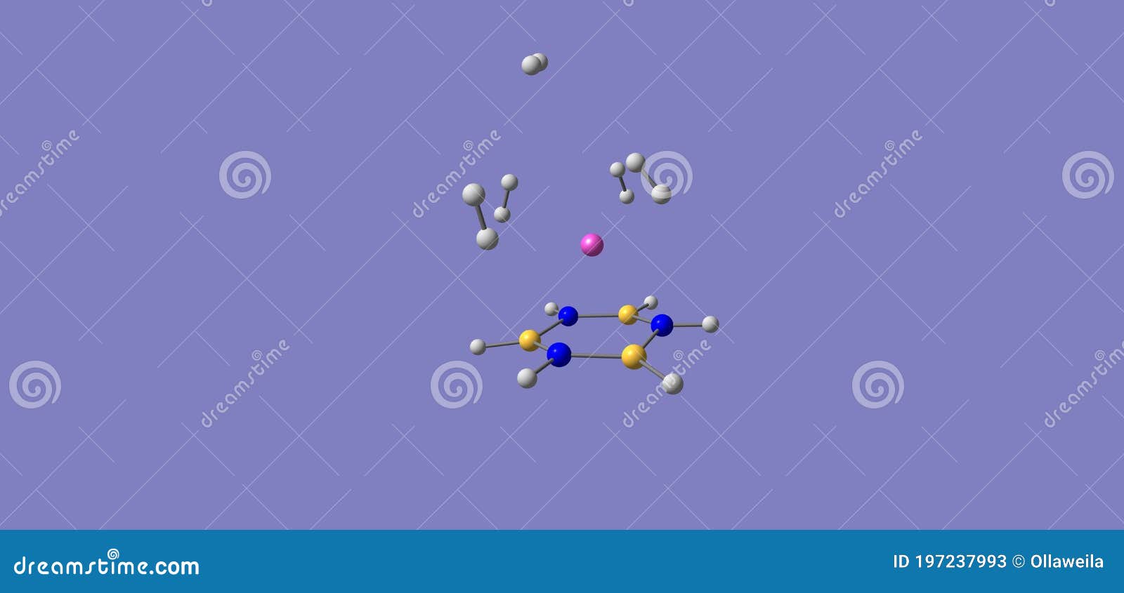 Borazine with Li Cation and Hydrogen Molecules Isolated on Blue Stock ...