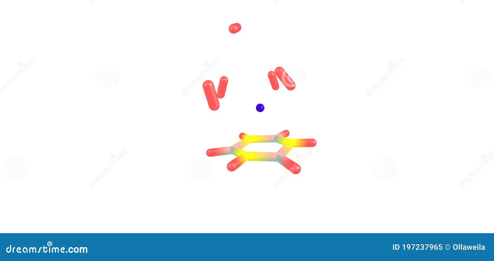 Borazine with Li Cation and Hydrogen Molecules Isolated on White Stock ...