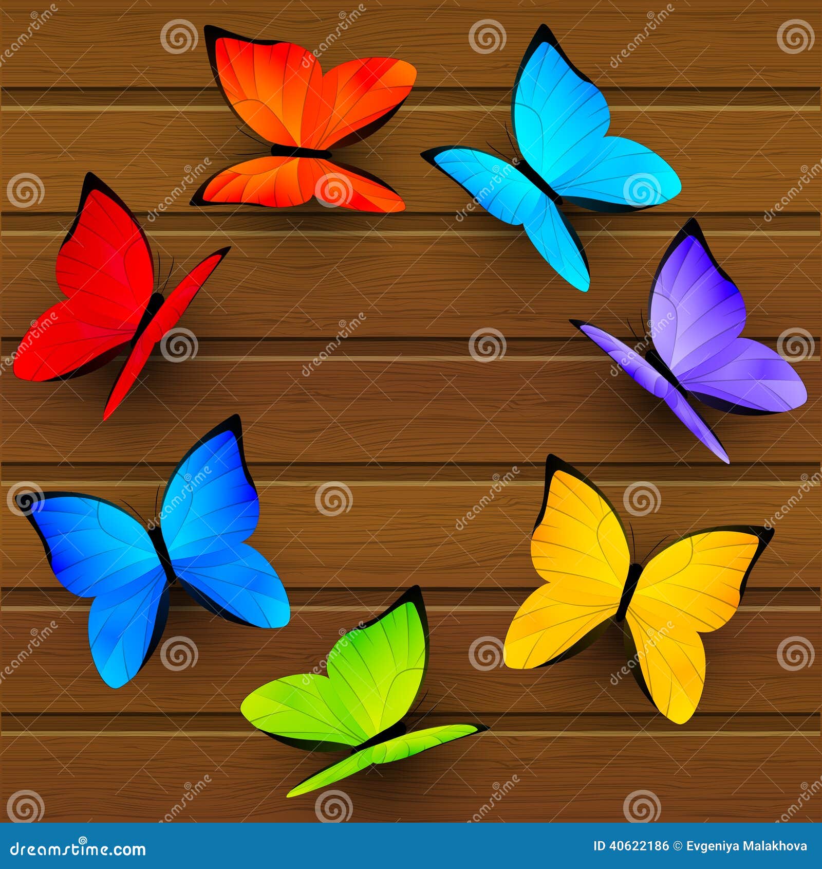 Borboletas do arco-íris ilustração do vetor. Ilustração de nave - 40622186