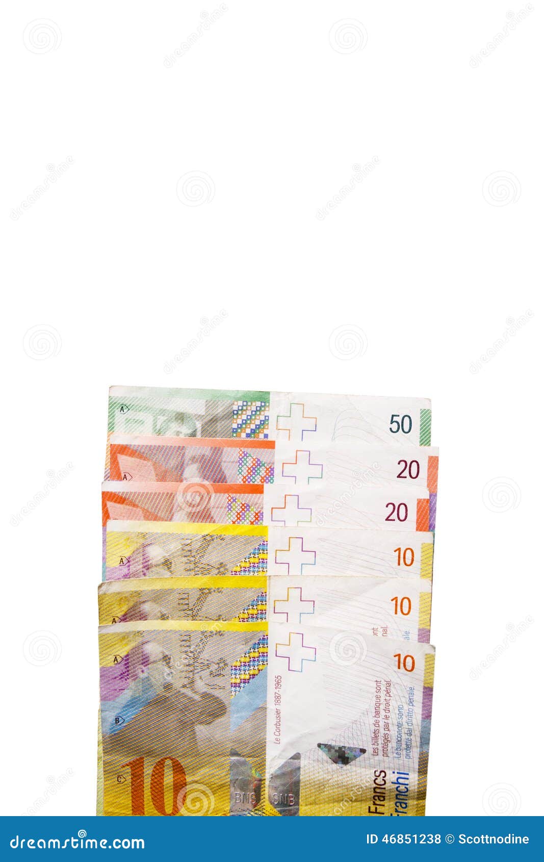 Bord De Pile De Devise De Francs Suisses Avec L'espace De Copie Photo ...