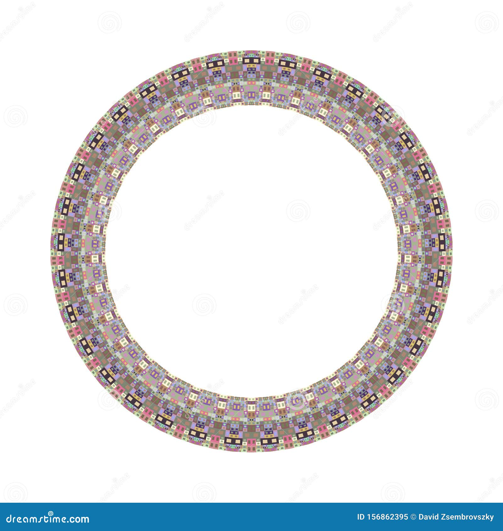 Borde Circular De Mosaico Abstracto De Color Aislado Ilustración del ...