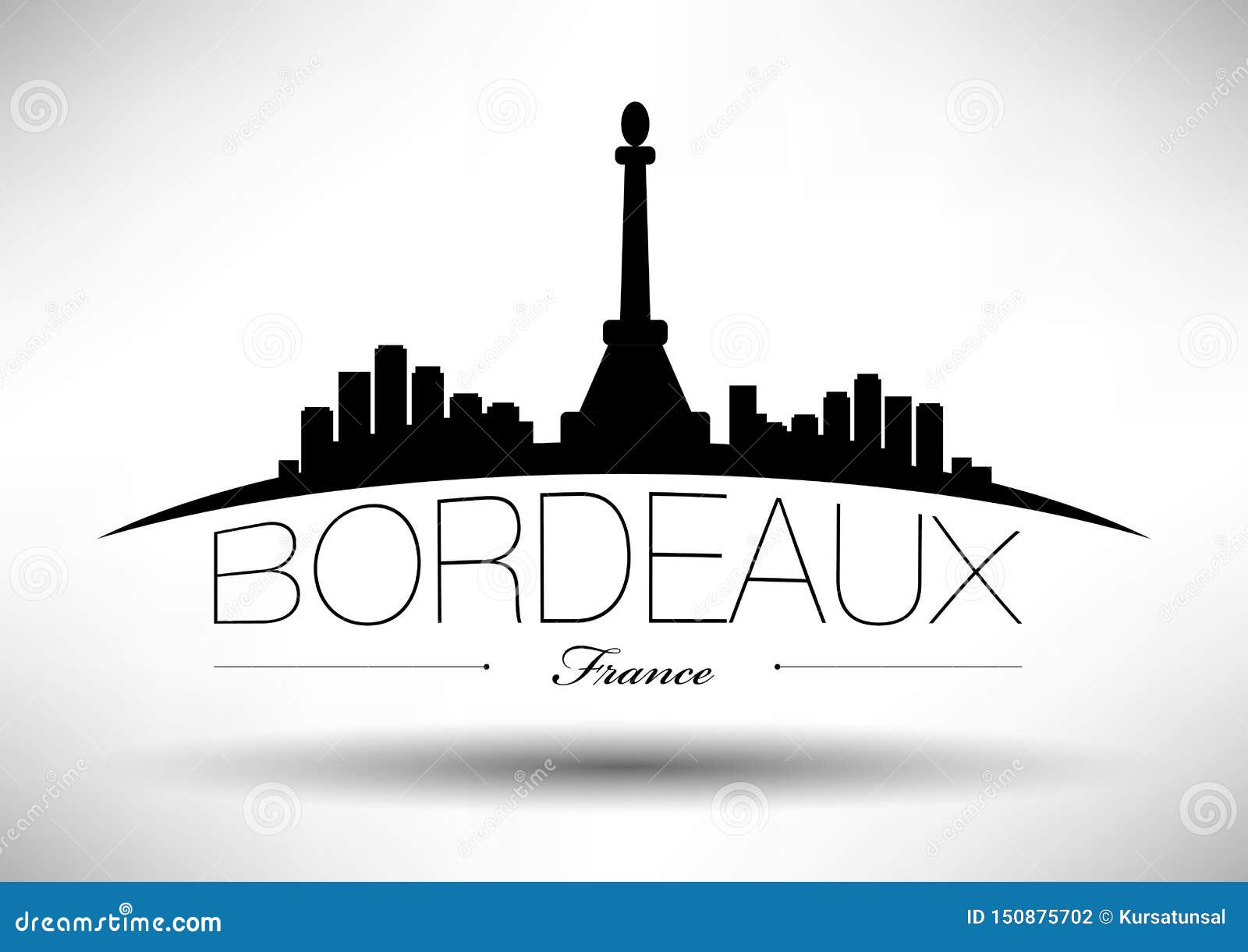 Bordeaux Skyline Silhouette City Stamp Vector Color Vintage Set Logos ...