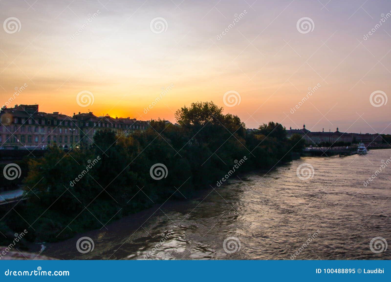 Bordeaux at sunset stock image. Image of france, saint - 100488895