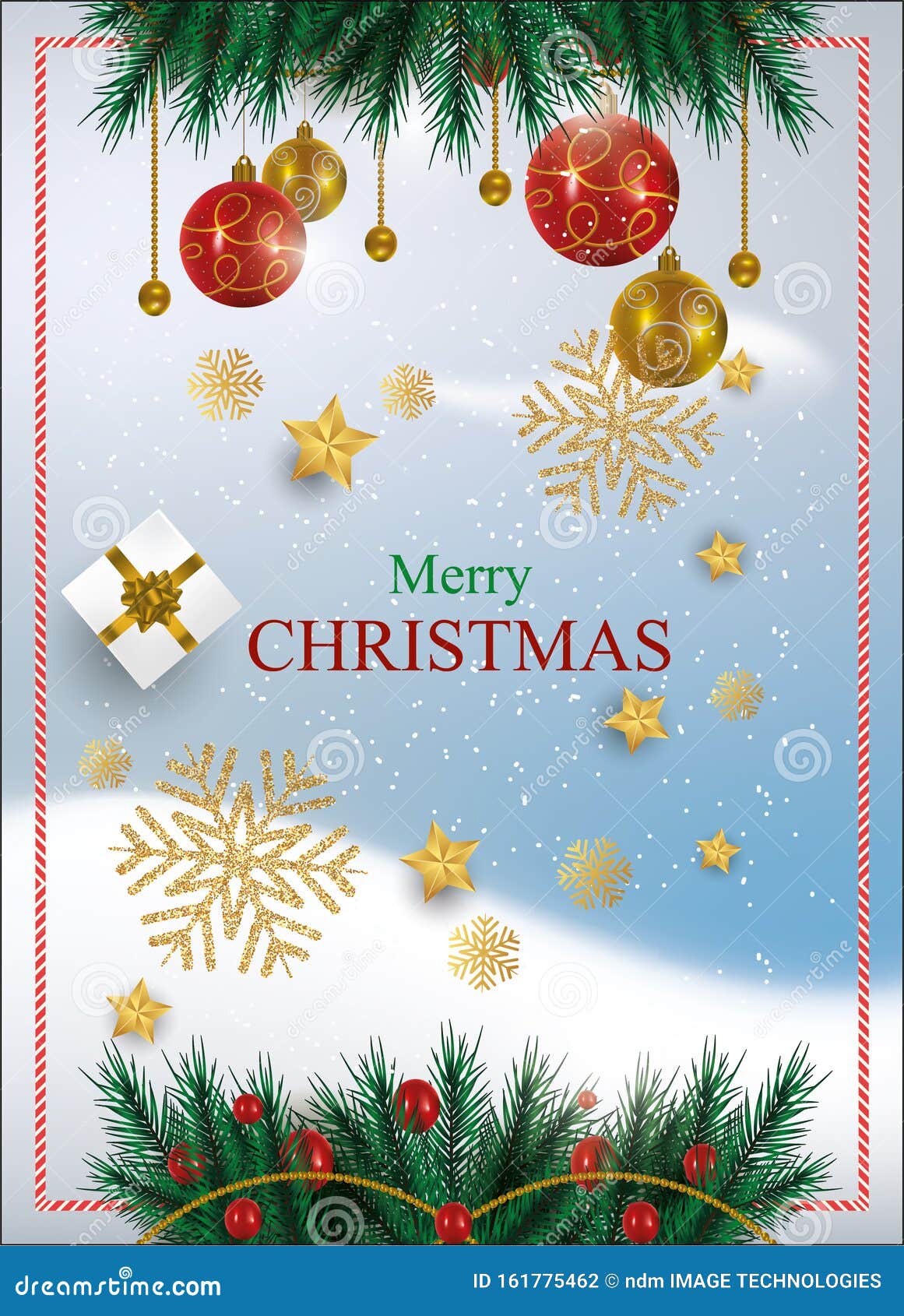 Colorful Christmas Border stock vector. Illustration of bright - 161775462