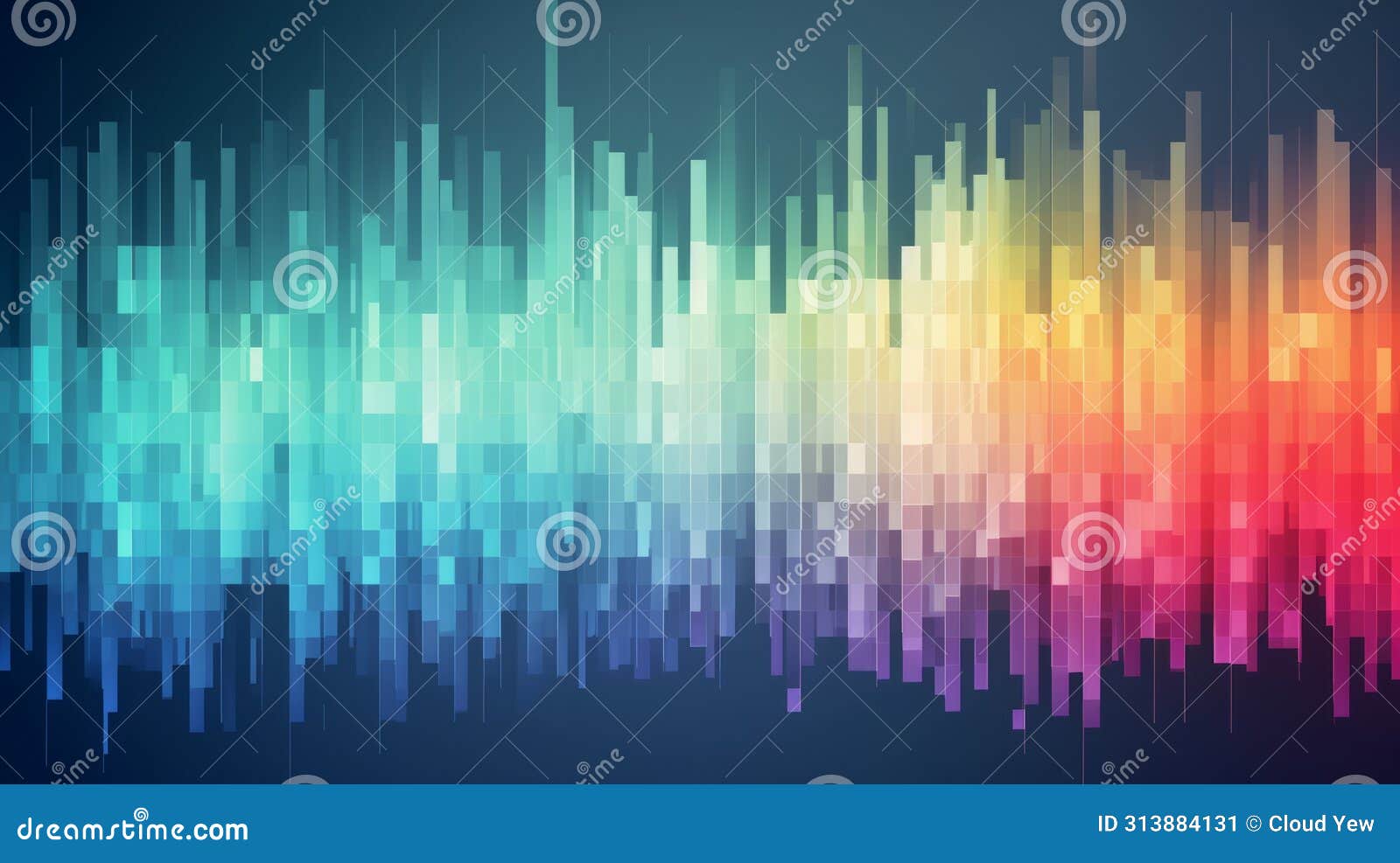 A Border of Abstract Digital Pixel Art Stock Illustration ...