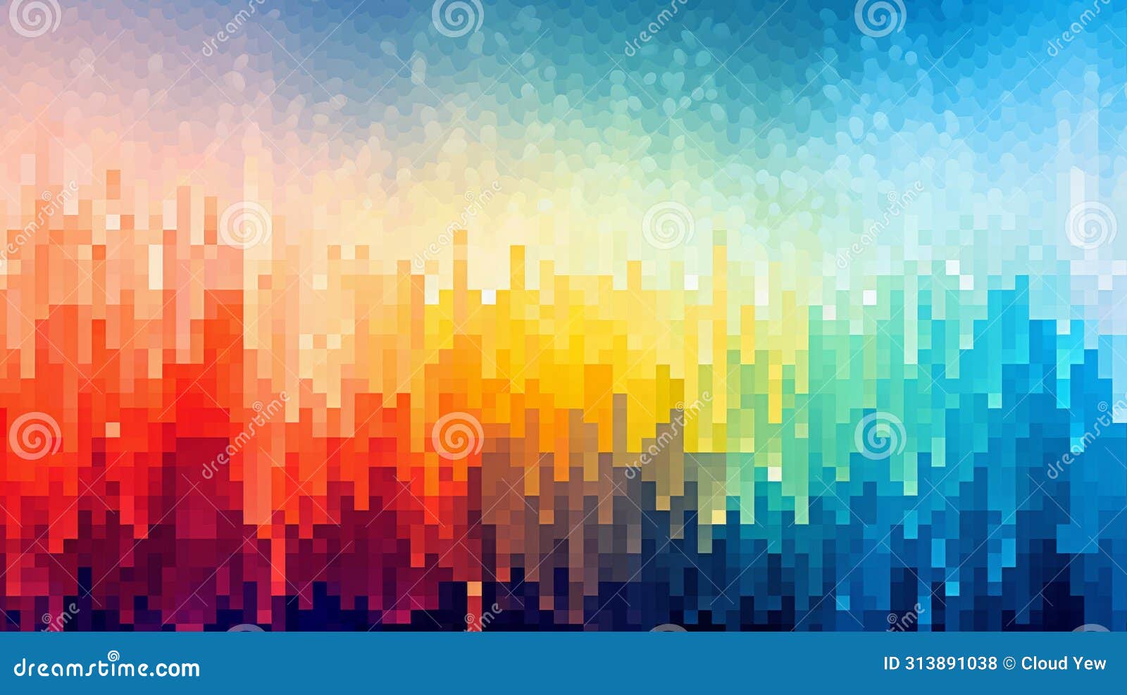 A Border of Abstract Digital Pixel Art Stock Illustration ...