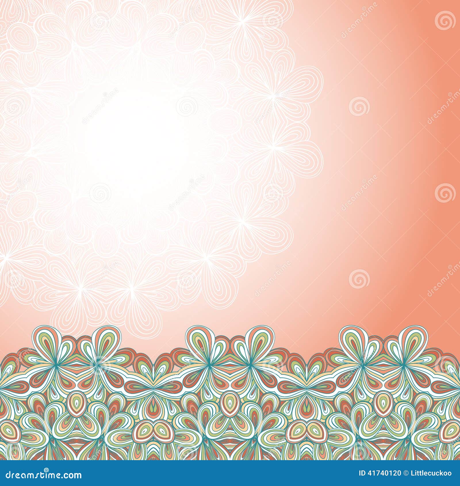 Border with Abstract Hand-drawn Pattern Stock Vector - Illustration of ...