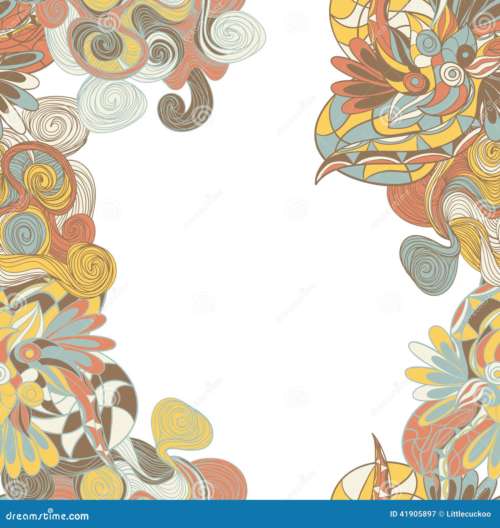 Border with Abstract Hand-drawn Pattern Stock Vector - Illustration of ...
