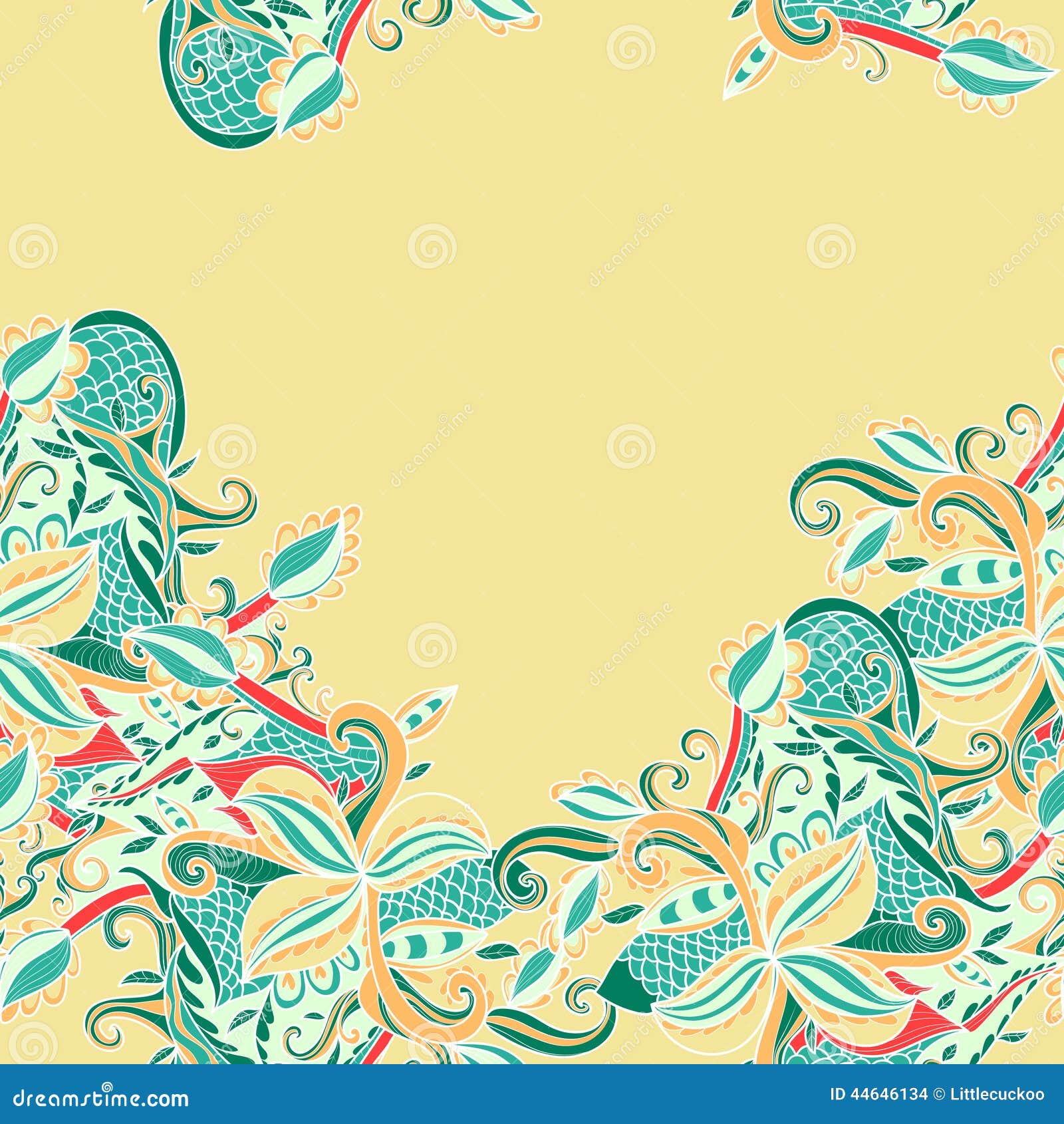 Border with Abstract Hand-drawn Pattern Stock Vector - Illustration of ...