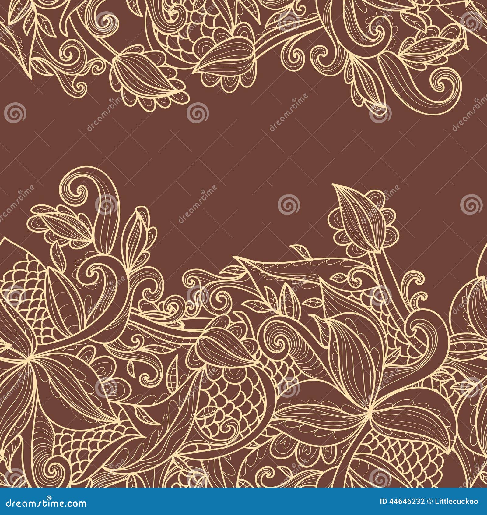 Border with Abstract Hand-drawn Pattern Stock Vector - Illustration of ...