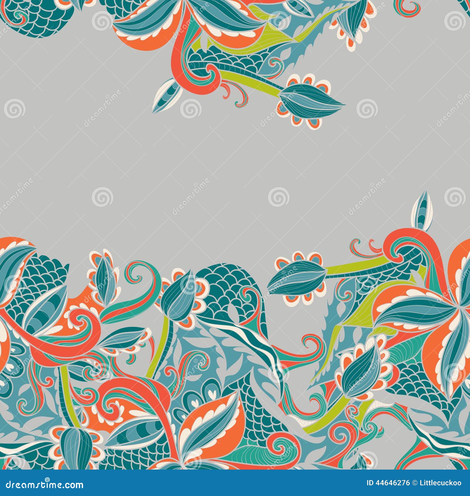 Border with Abstract Hand-drawn Pattern Stock Vector - Illustration of ...