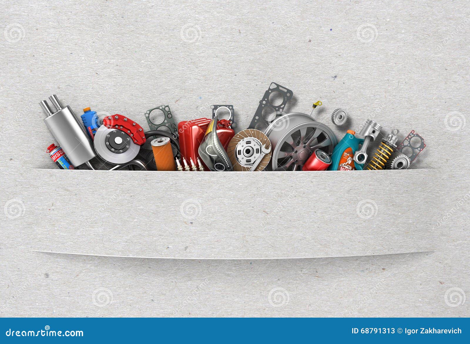 Border of Auto Parts on Paper Background Stock Illustration ...
