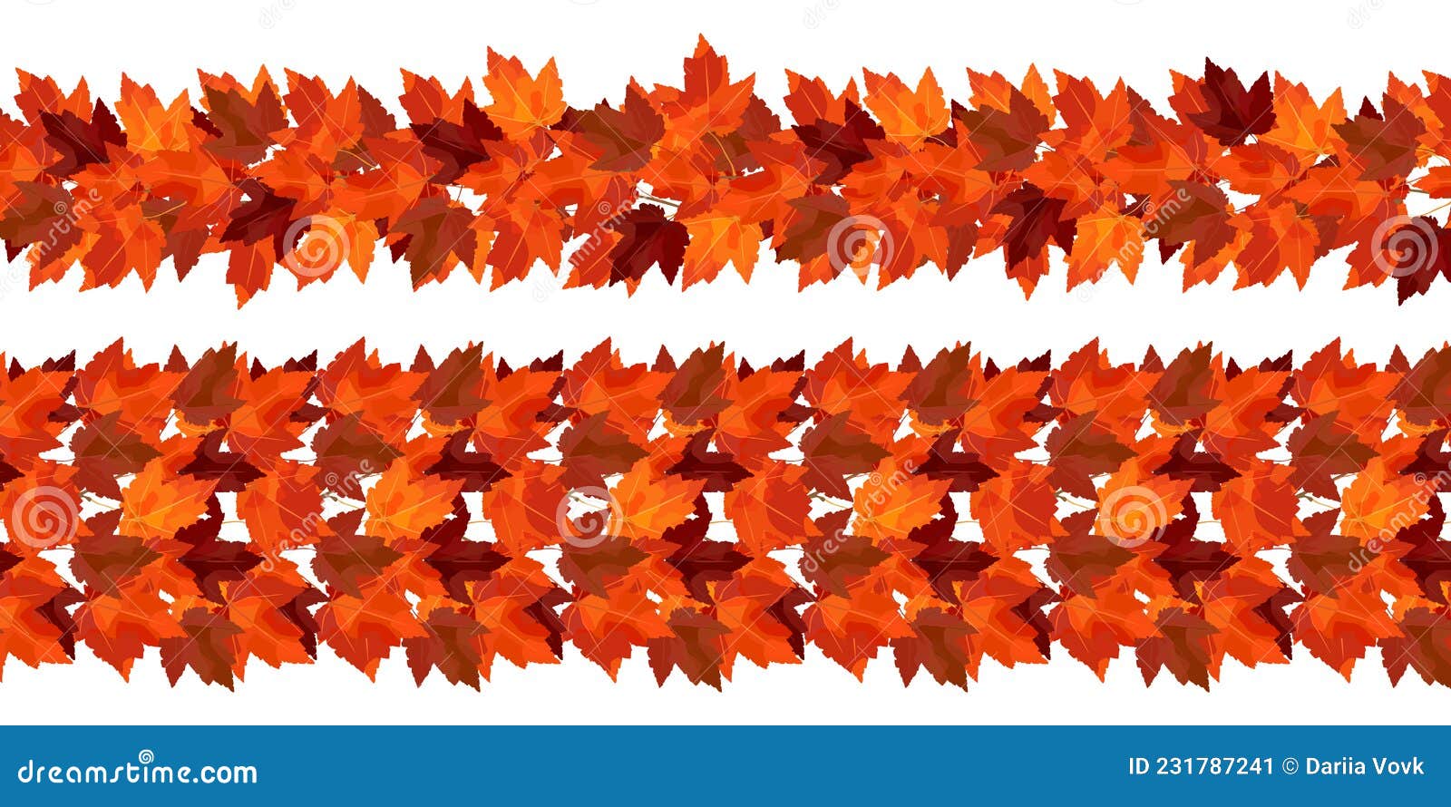 Border of Autumn Maple Branches Stock Vector - Illustration of ...