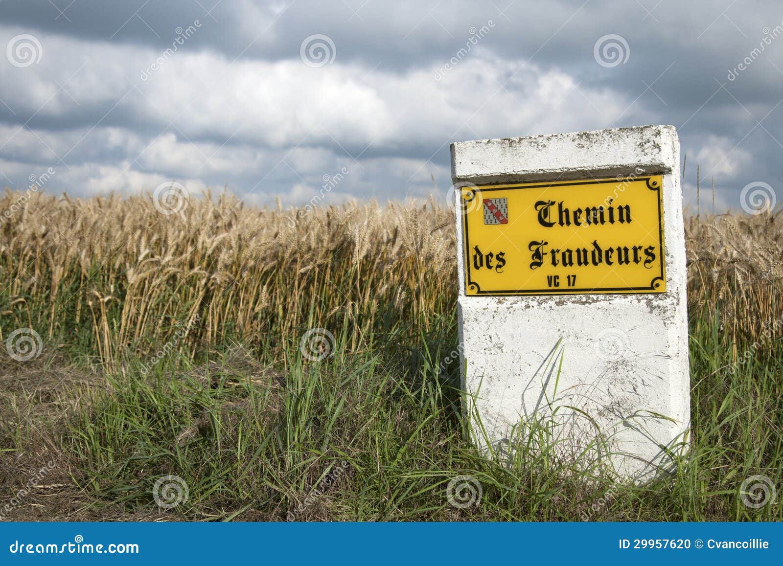 At the Border between Belgium and France Stock Photo - Image of clouds ...