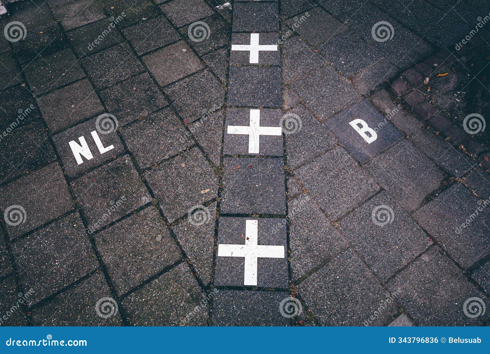 Border between Belgium and the Netherlands, Line on the Ground Stock ...