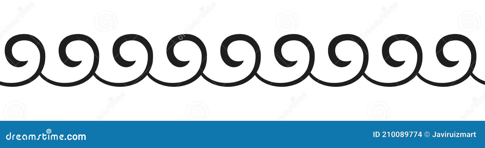 Border with Black Wave Silhouettes Stock Vector - Illustration of ...