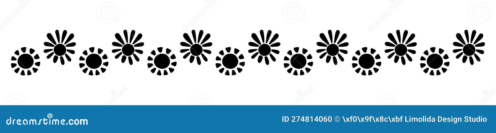 Border of Botanical Leaf Sprigs in Vector Low Brow Style. Block Print ...