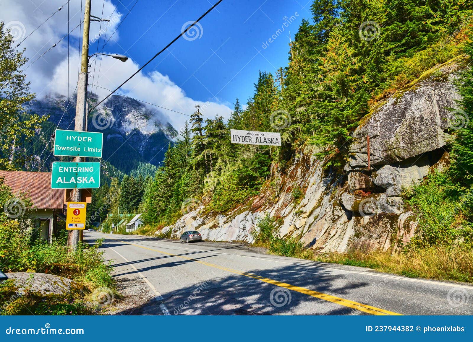 Border between British Columbia and Alaska, USA, Canada Editorial ...