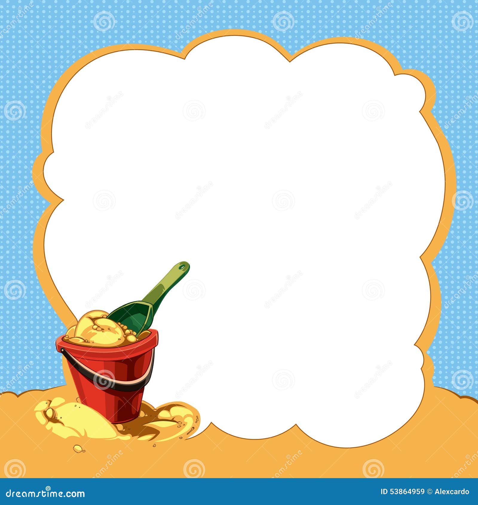 Border with bucket stock vector. Illustration of spade - 53864959