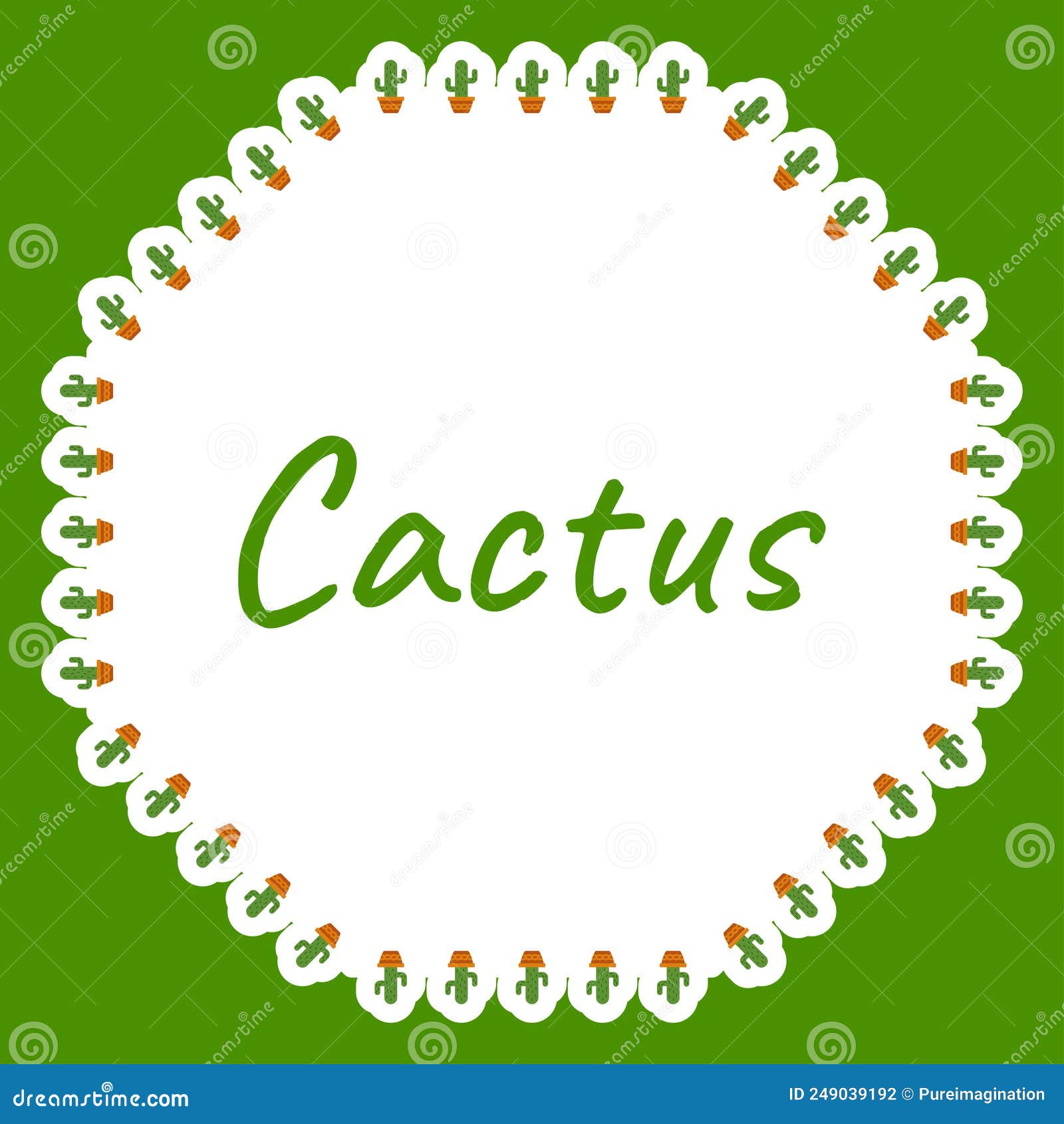 Border with Cactus for Banner, Poster, and Greeting Card Stock Vector ...