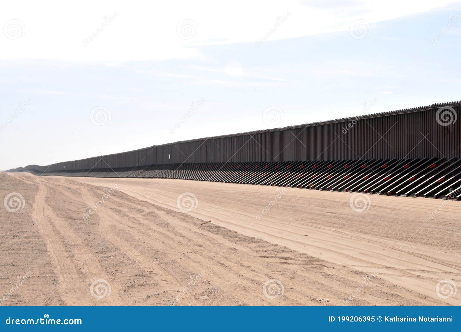 Border Wall between United States and Mexico Stock Image - Image of ...