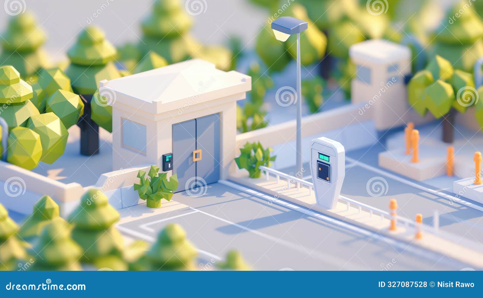 Border Checkpoint with Security Personnel and Scanning Equipment ...