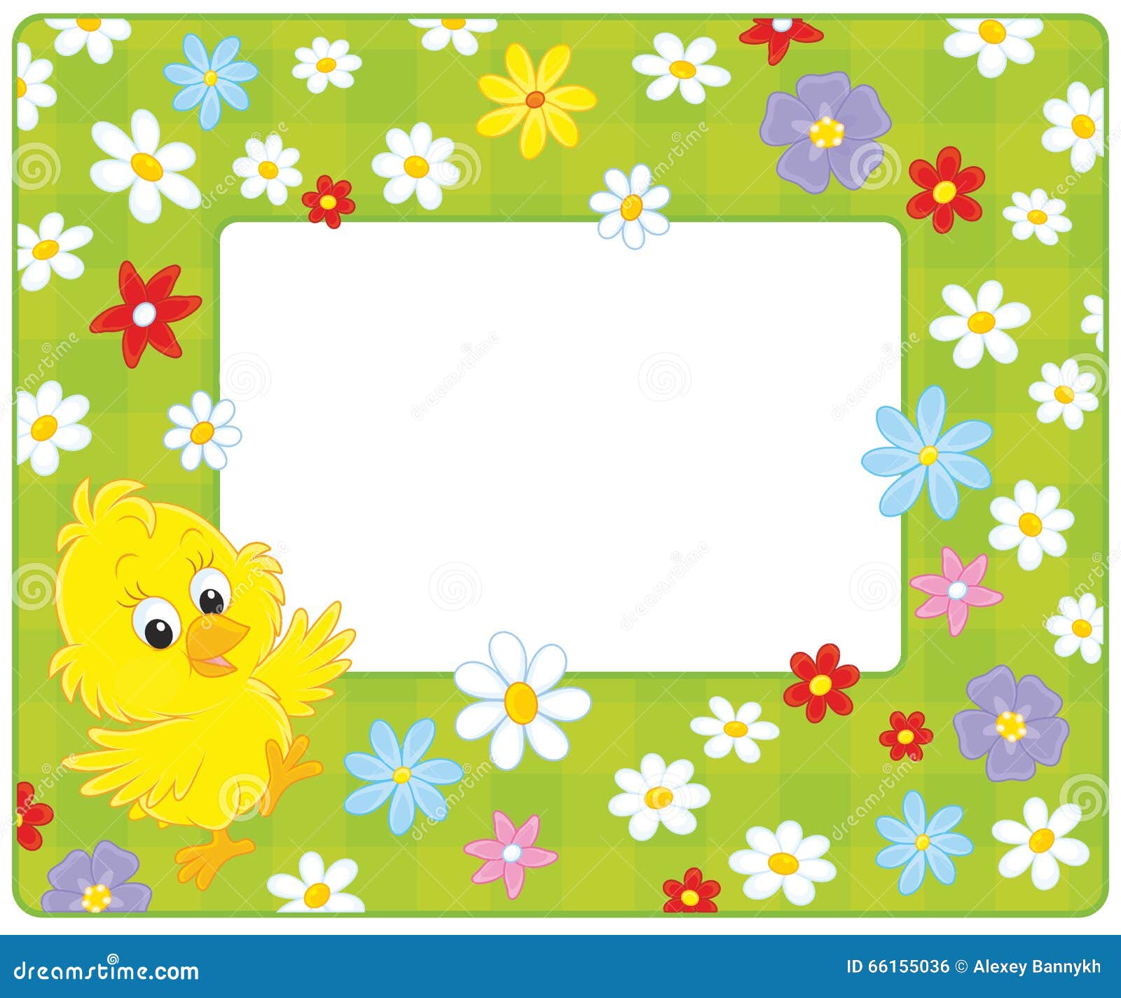 Border with a chick stock vector. Illustration of fledgeling - 66155036