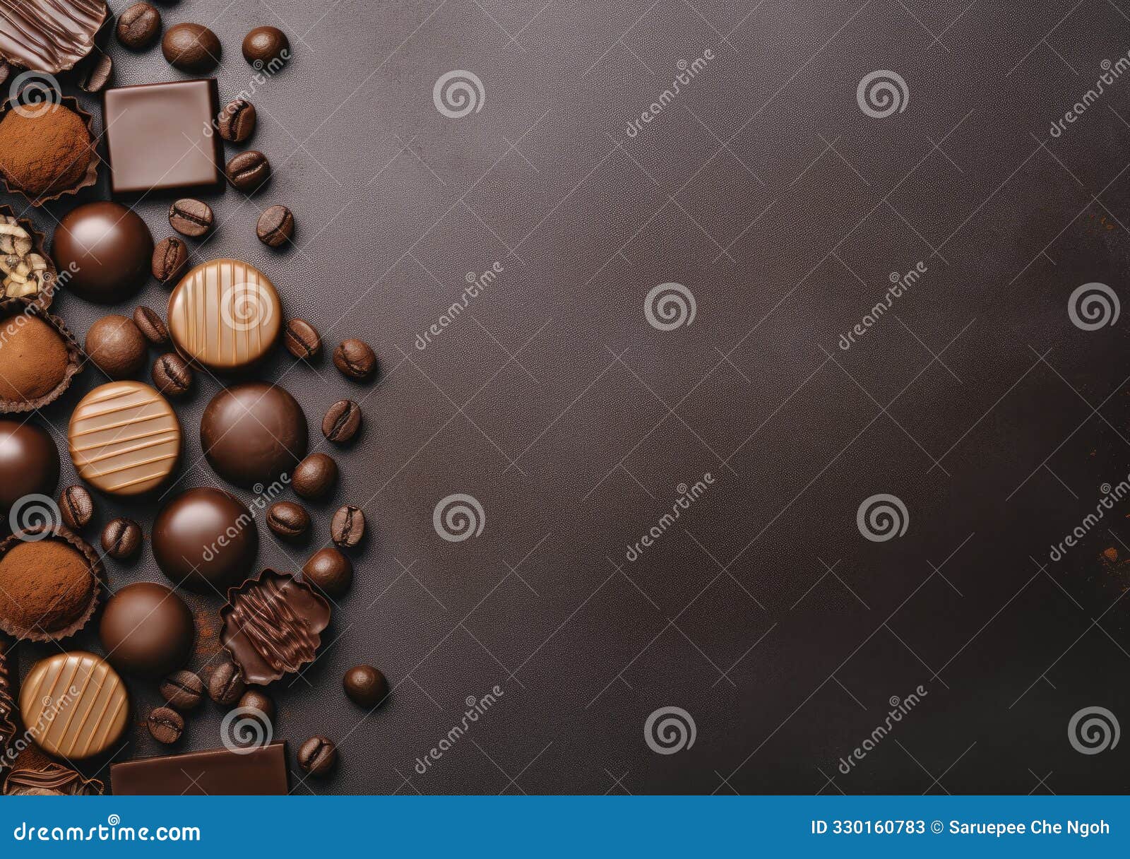 Border of Chocolate Isolated on White Background AI Generative Stock ...