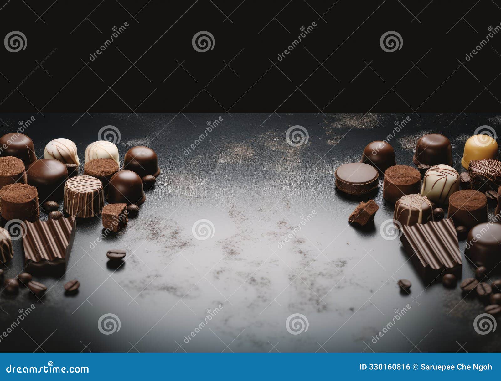 Border of Chocolate Isolated on White Background AI Generative Stock ...