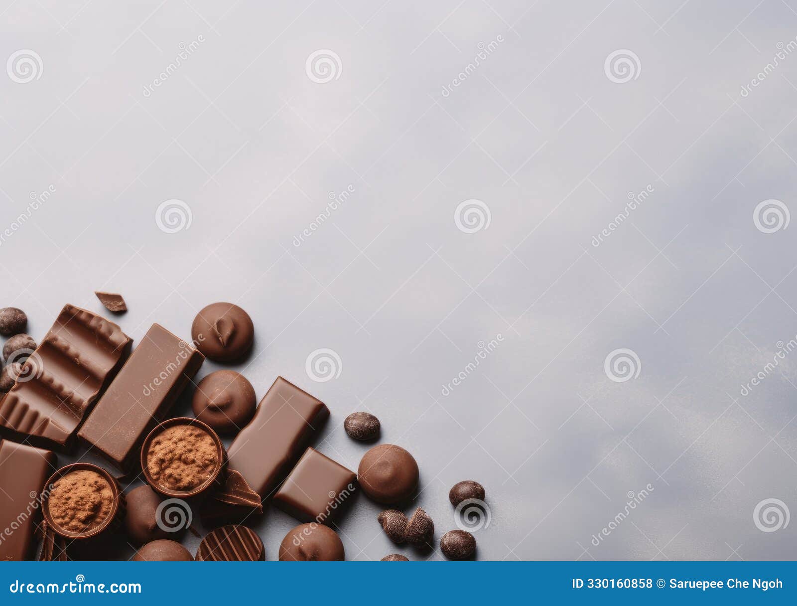 Border of Chocolate Isolated on White Background AI Generative Stock ...
