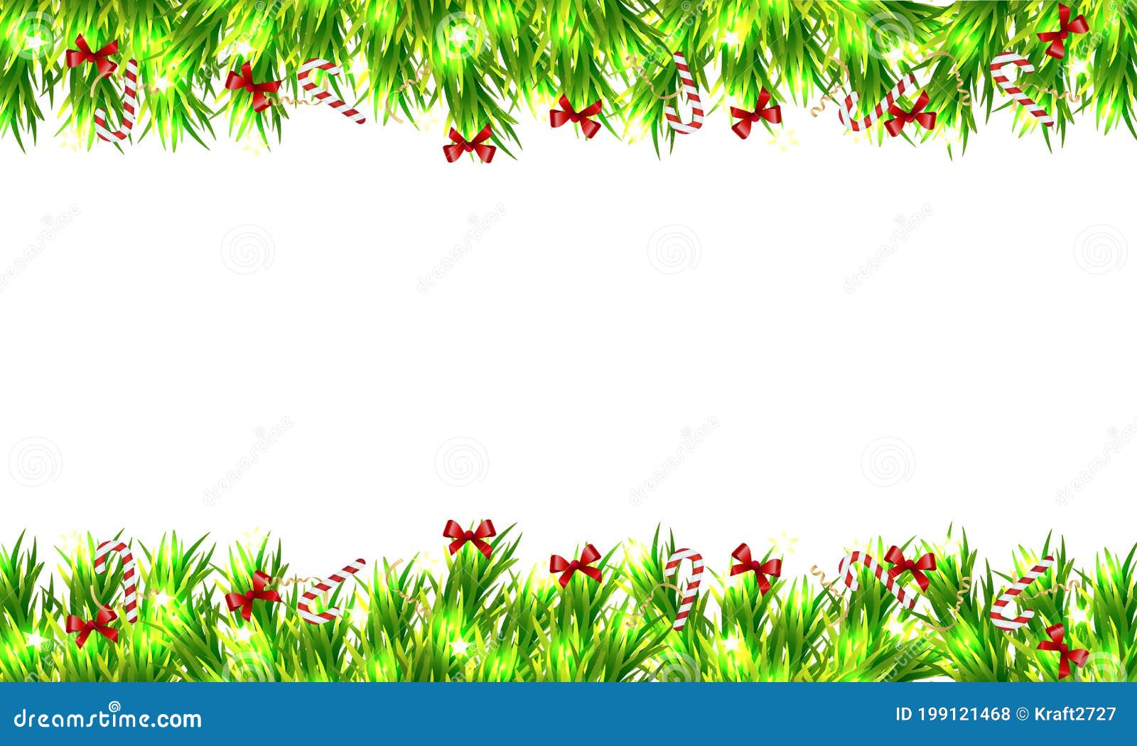 Border with Christmas Tree Branches Stock Vector - Illustration of ...