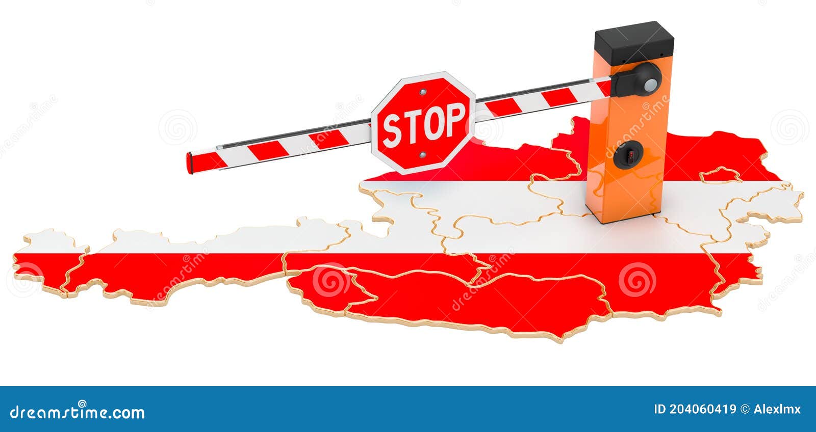 Border Close in Austria. Customs and Border Protection Concept Stock ...