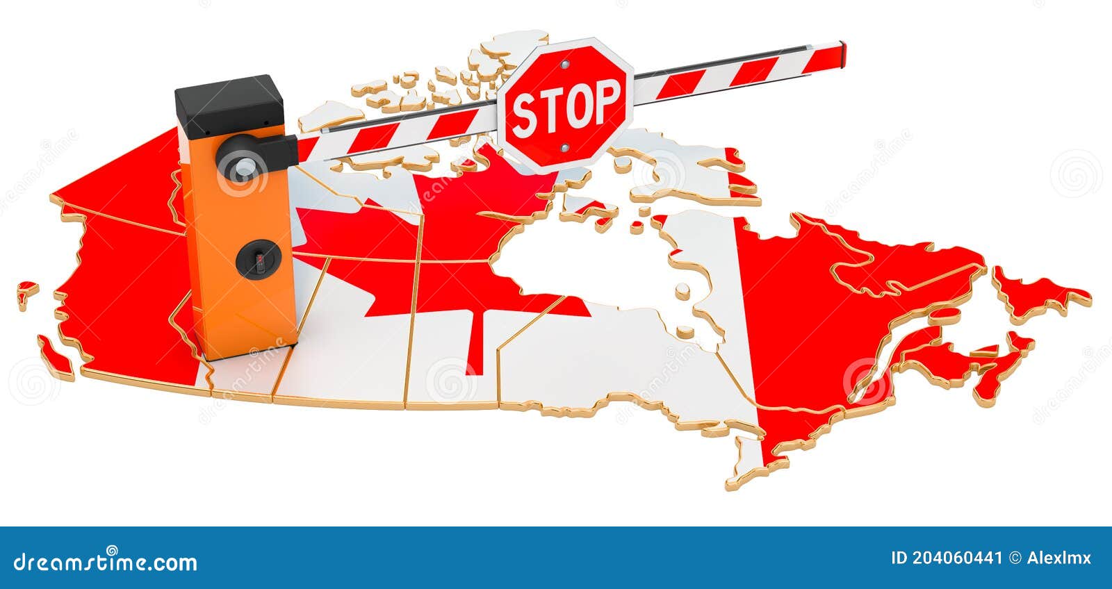 Border Close in Canada. Customs and Border Protection Concept Stock ...
