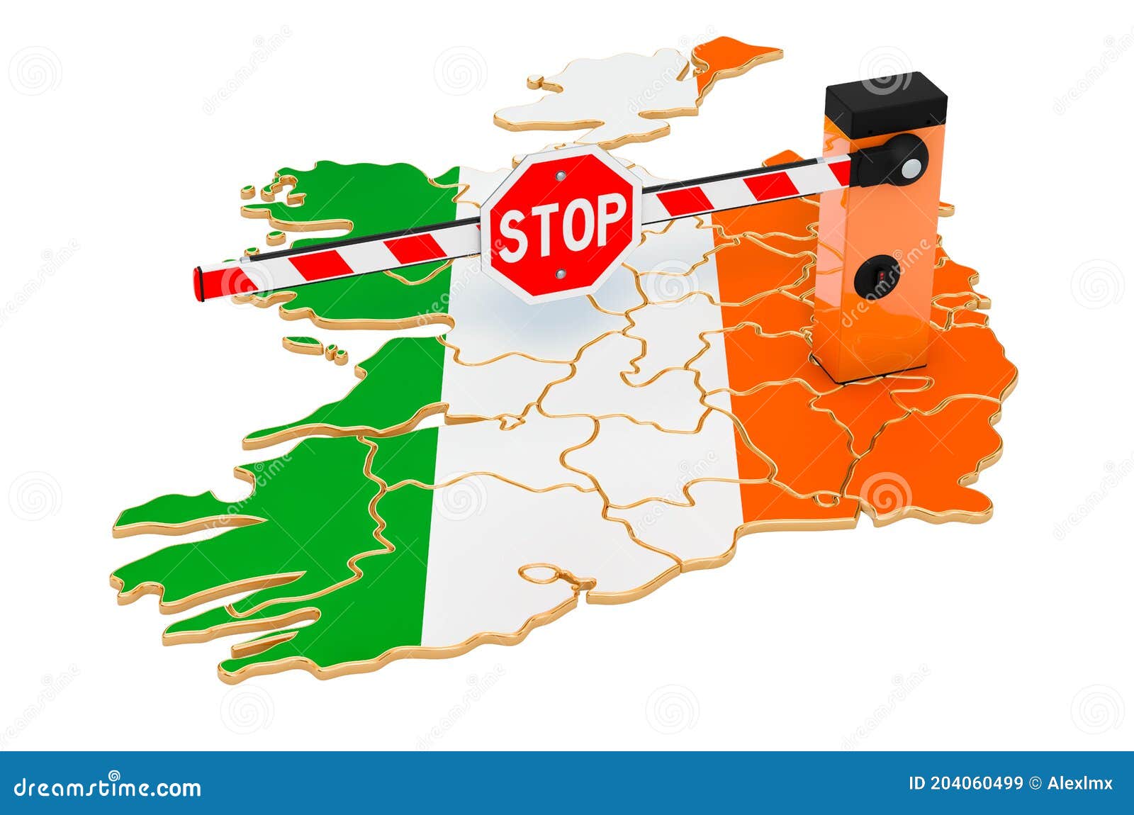 Border Close in Ireland. Customs and Border Protection Concept Stock ...