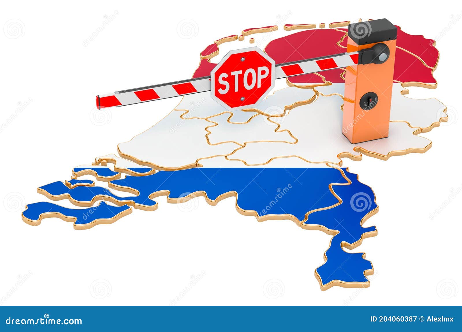 Border Close in the Netherlands. Customs and Border Protection Concept ...