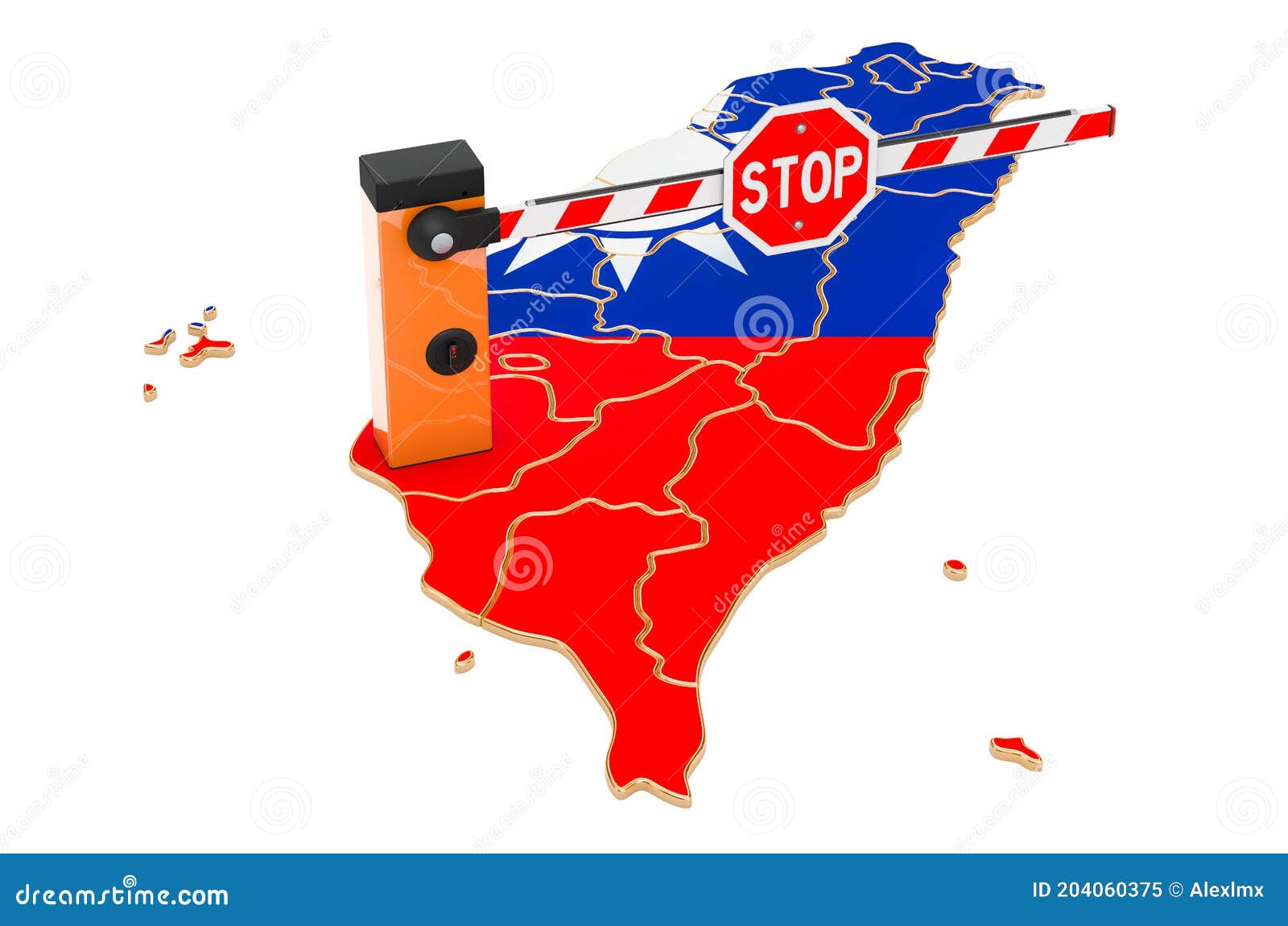 Border Close in Taiwan. Customs and Border Protection Concept Stock ...