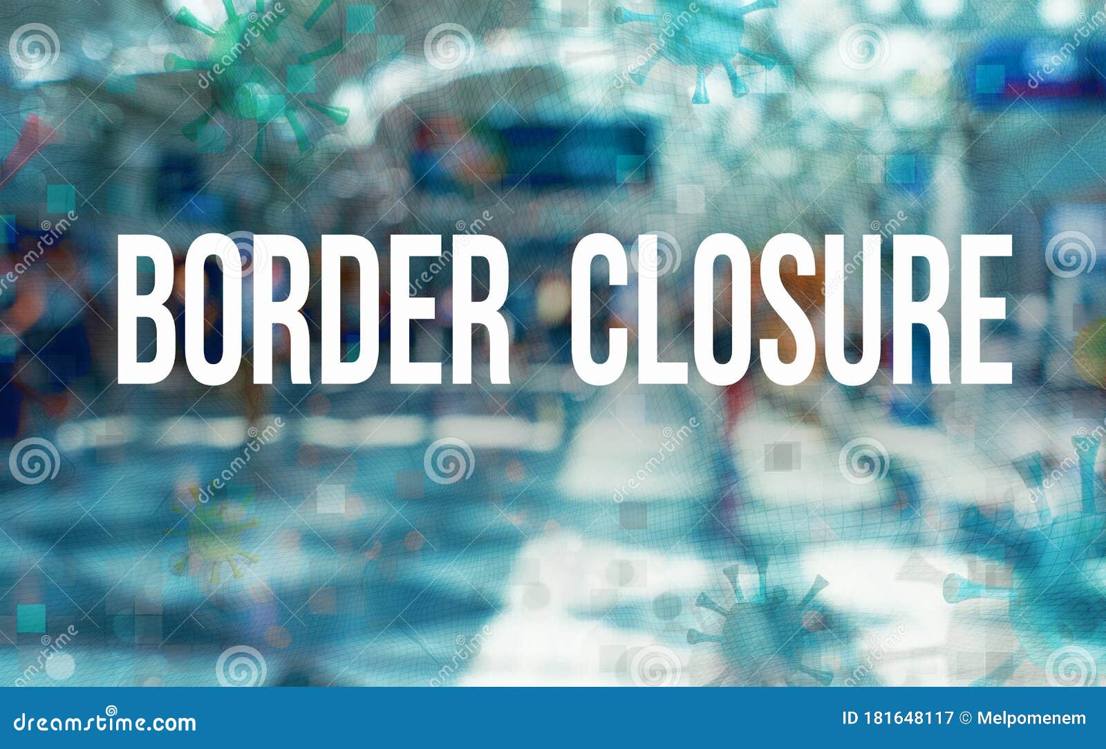 Border Closure Theme with an Airport Background Stock Image - Image of ...