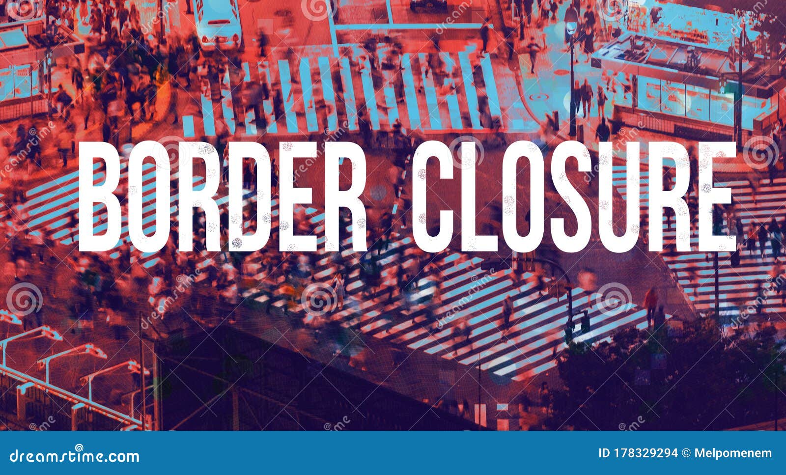 Border Closure Theme with People Crossing an Intersection Stock ...