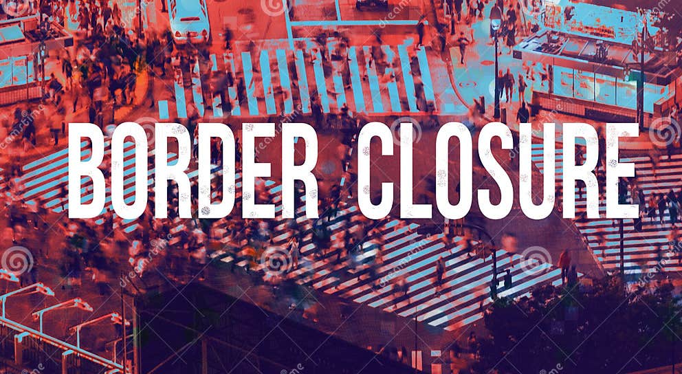 Border Closure Theme with People Crossing an Intersection Stock ...